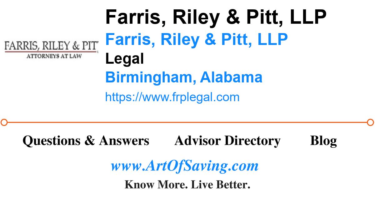 Farris, Riley & Pitt, LLP - Farris, Riley & Pitt, LLP - Birmingham ...